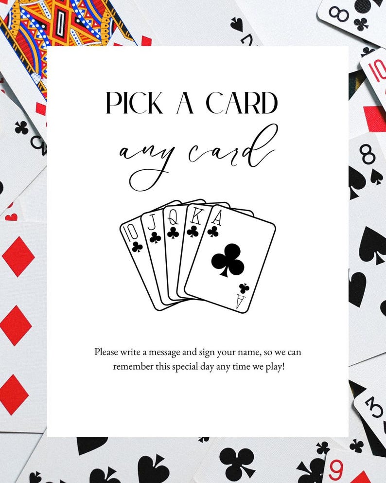 Playing Card Guest Book Sign | Wedding Guest Book Alternative | Casino ...