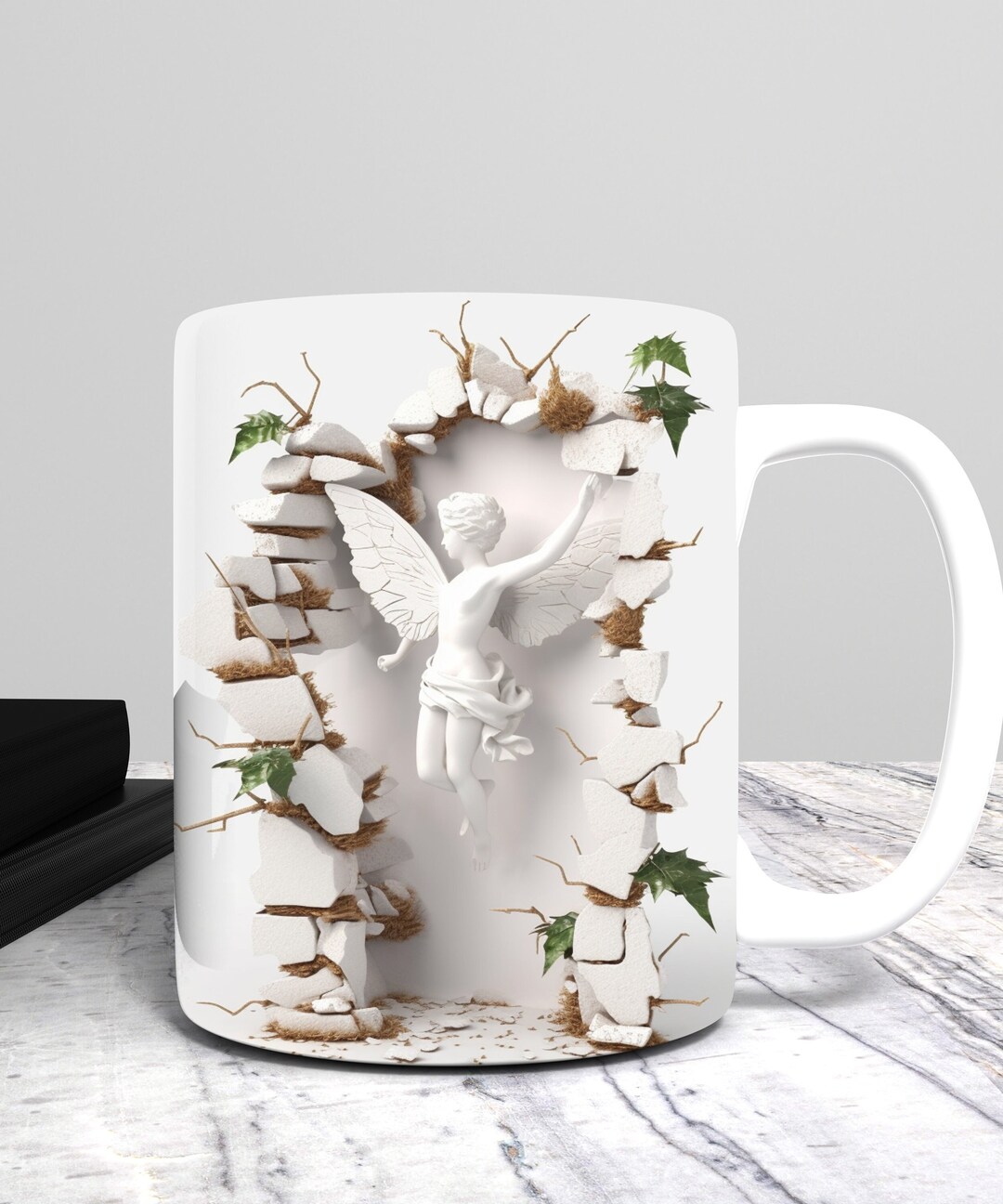 3D Angel Mug Wrap, Angel Mug Design, Cut Mug Wrap Sublimation Design ...