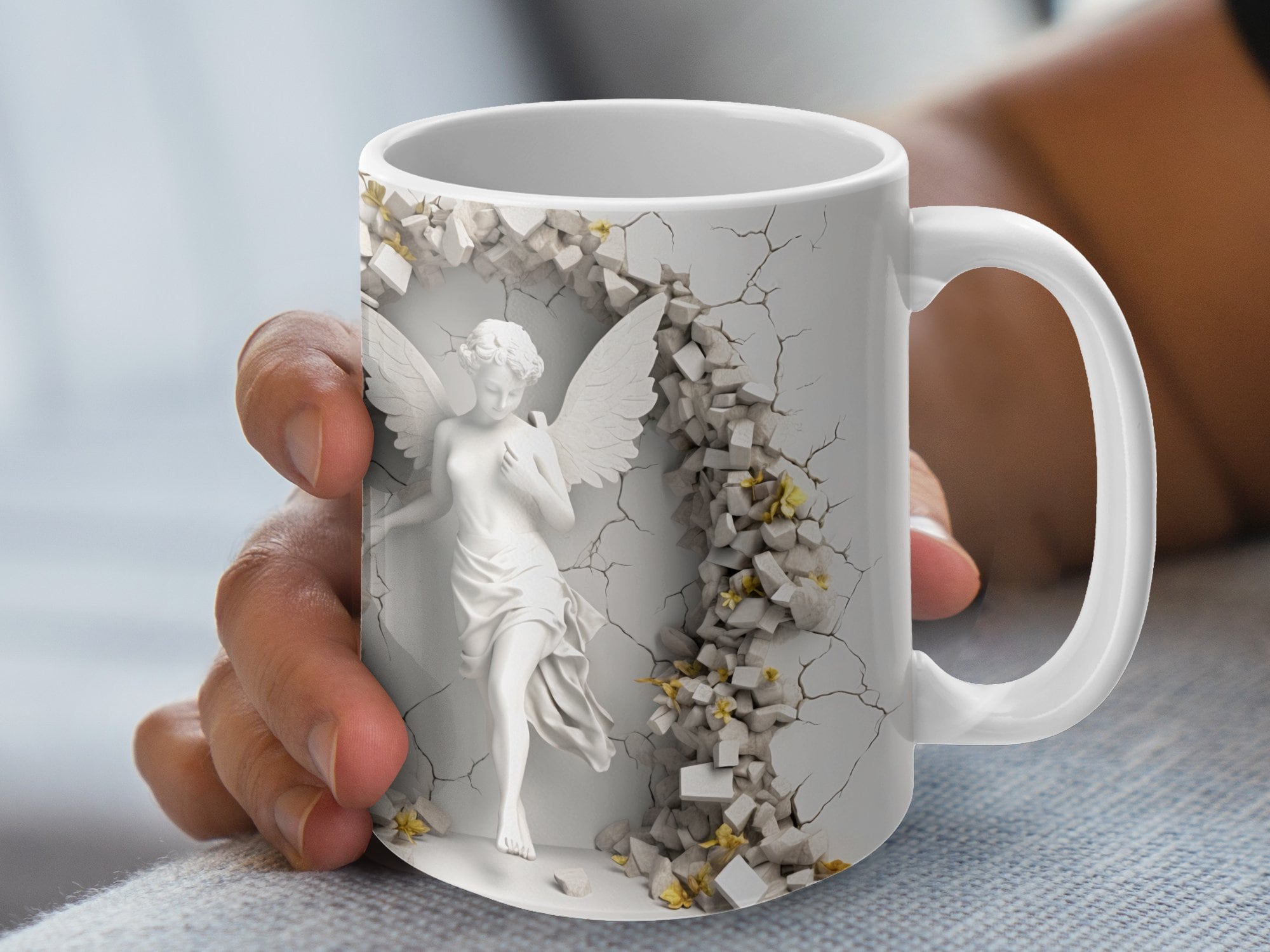3D Angel Mug Wrap, Angel Mug Design, Cut Mug Wrap Sublimation Design ...
