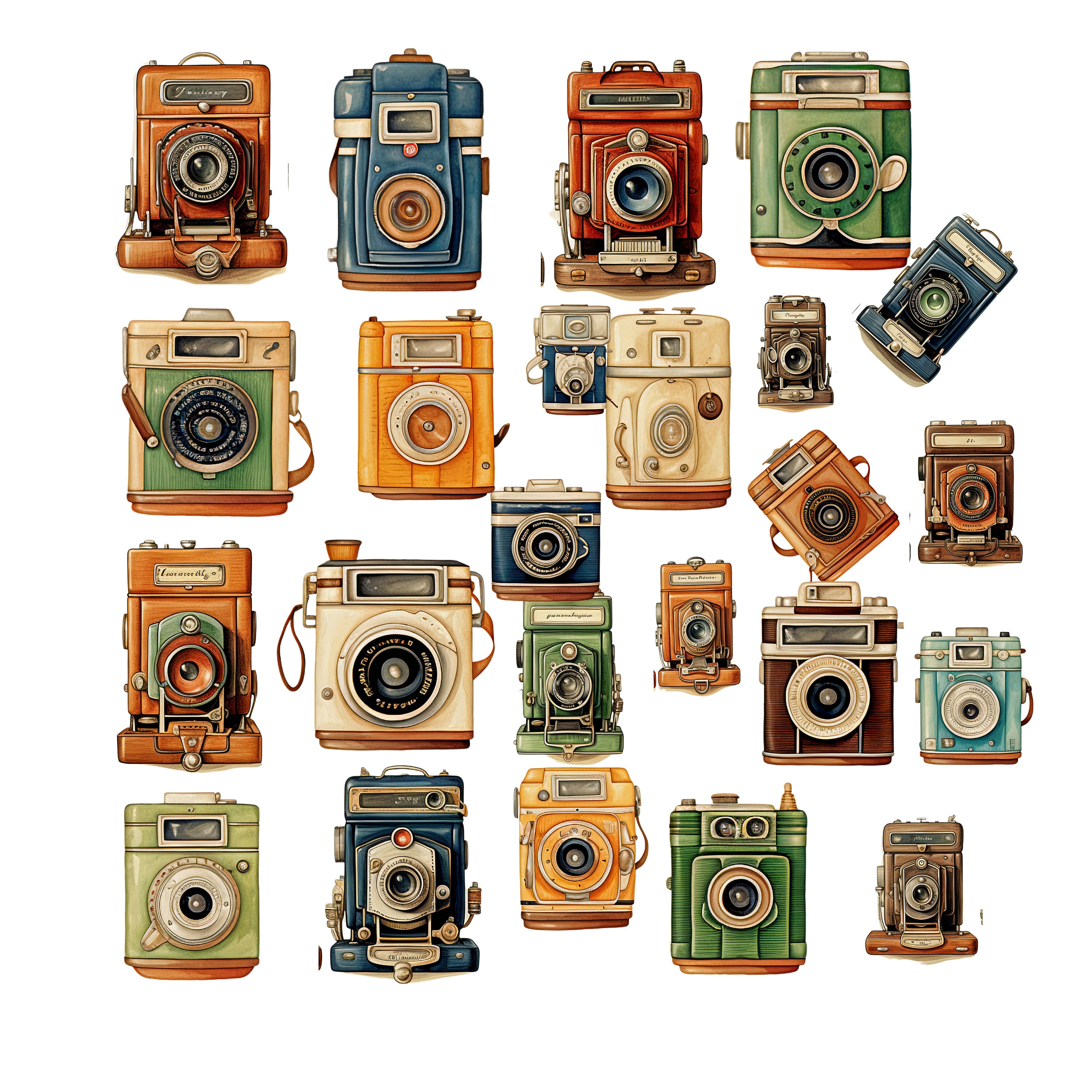 Vintage Camera Clipart, Nostalgic Design Elements, Antique Camera ...