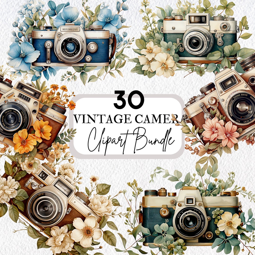 Vintage Camera Clipart, Nostalgic Design Elements, Antique Camera ...