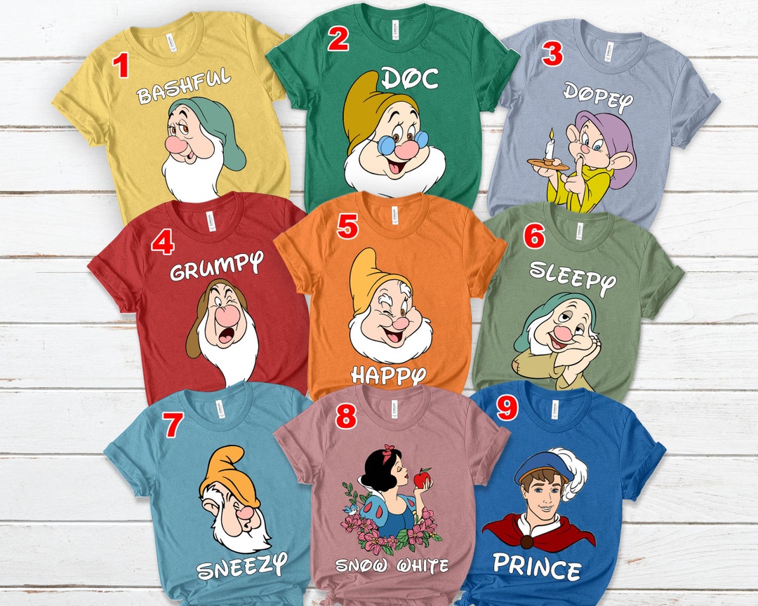 Seven Dwarfs Shirts Seven Dwarfs Disney Group Shirts Disney - Etsy