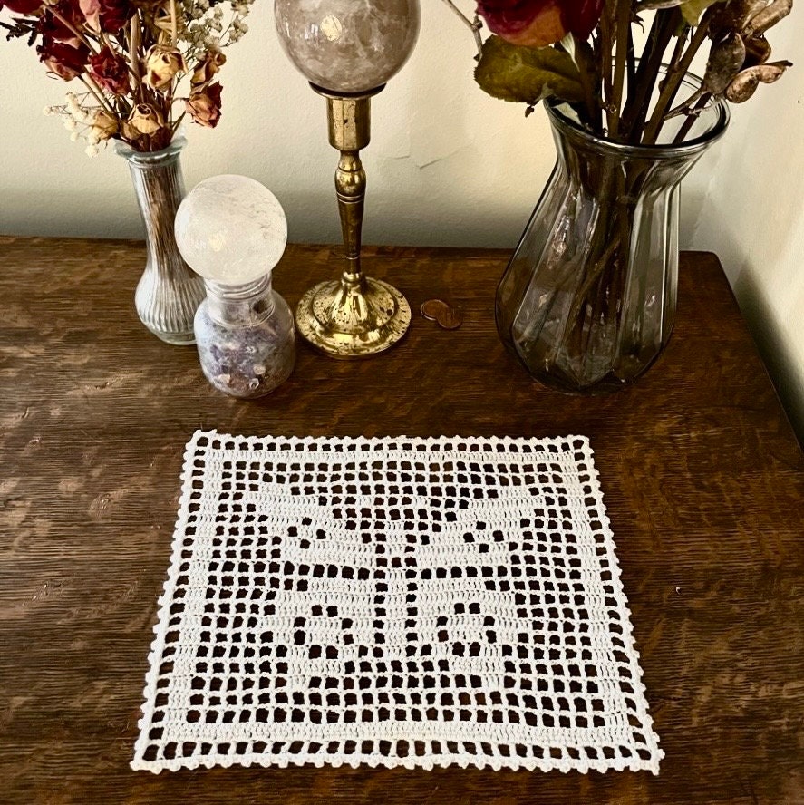 Filet Crochet Butterfly Doily - Etsy