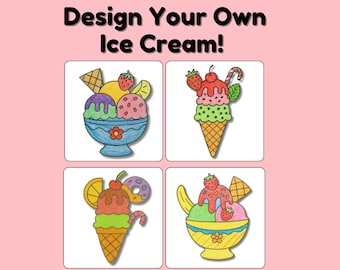Cut and Paste Ice Cream | Printable PDF for Kids & Classrooms - Etsy