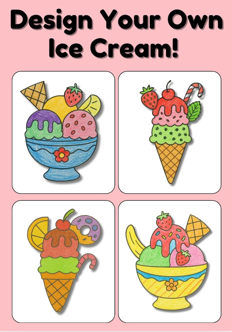 Design Your Own Ice Cream Printable Craft – Summer Cut and Stick ...