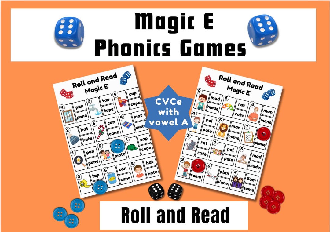 Magic E Phonics Game | Roll and Read Cvce Words | Cvce Vowel A | Silent ...
