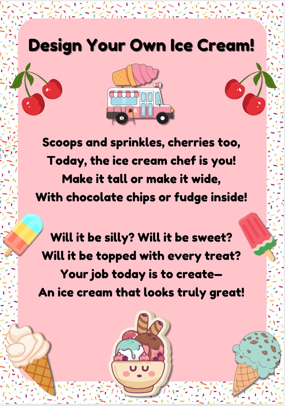 Design Your Own Ice Cream Printable Craft – Summer Cut and Stick ...