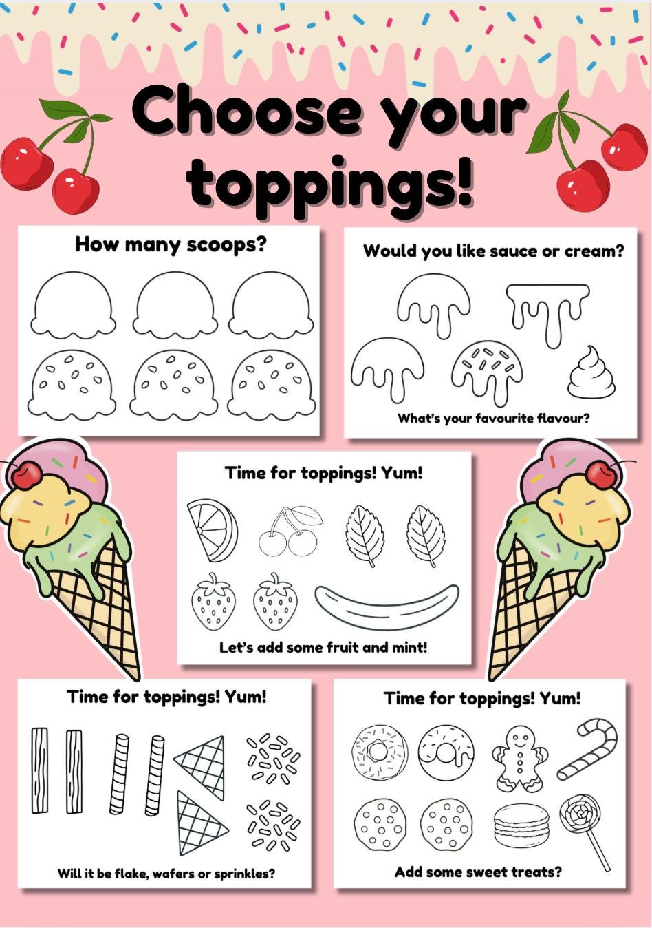 Design Your Own Ice Cream Printable Craft – Summer Cut and Stick ...