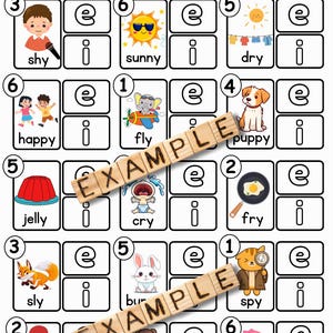 Phonics Roll and Read Game | Y Says I & E | Printable Literacy Centres ...