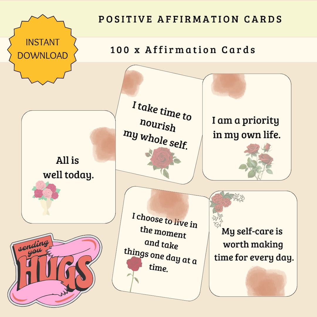 Positive Affirmation Cards , Printable Digital, Positive Affirmation ...