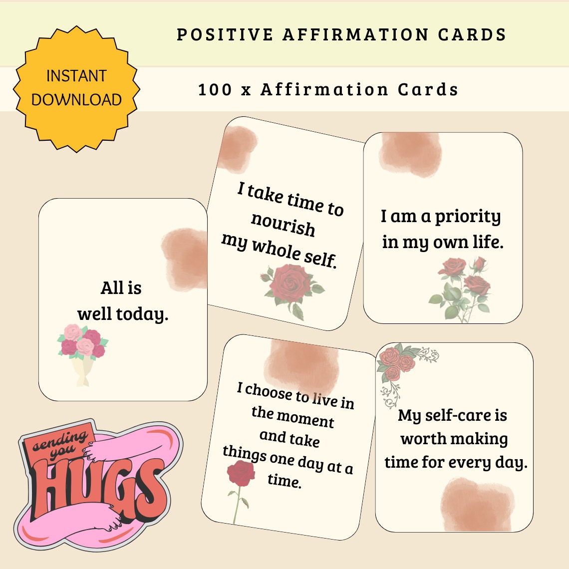 Positive Affirmation Cards , Printable Digital, Positive Affirmation ...