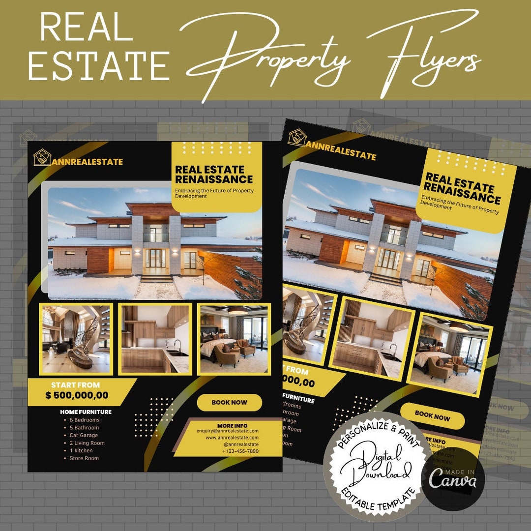 Real Estate Property Flyers, House for Sale Template, Brochure ...