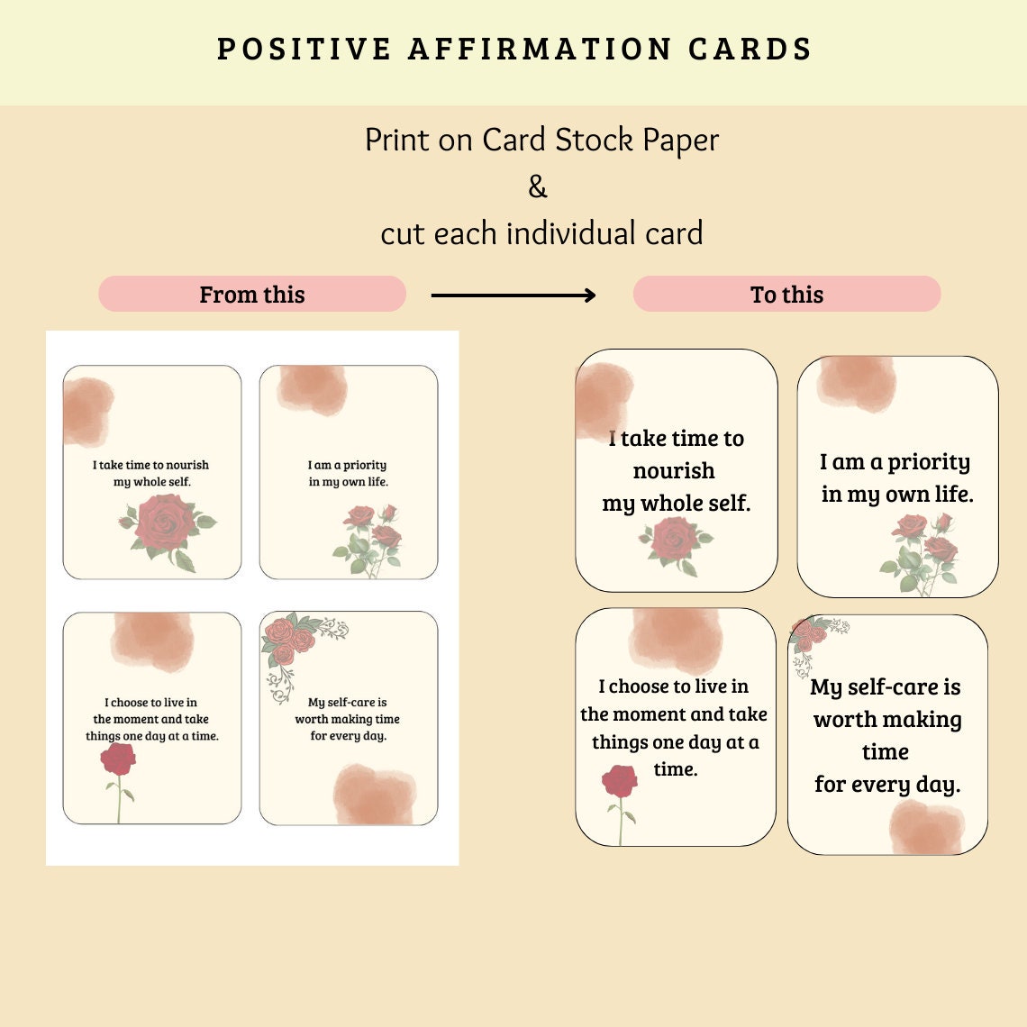 Positive Affirmation Cards: Printable Motivation (digital Download) - Etsy