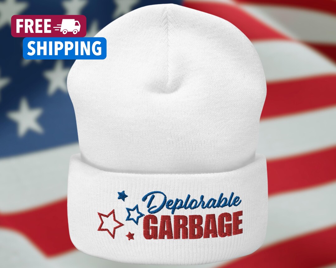 Trump 2024 DEPLORABLE GARBAGE Hat Cuffed Beanie Trump Vance 2024 Hat ...