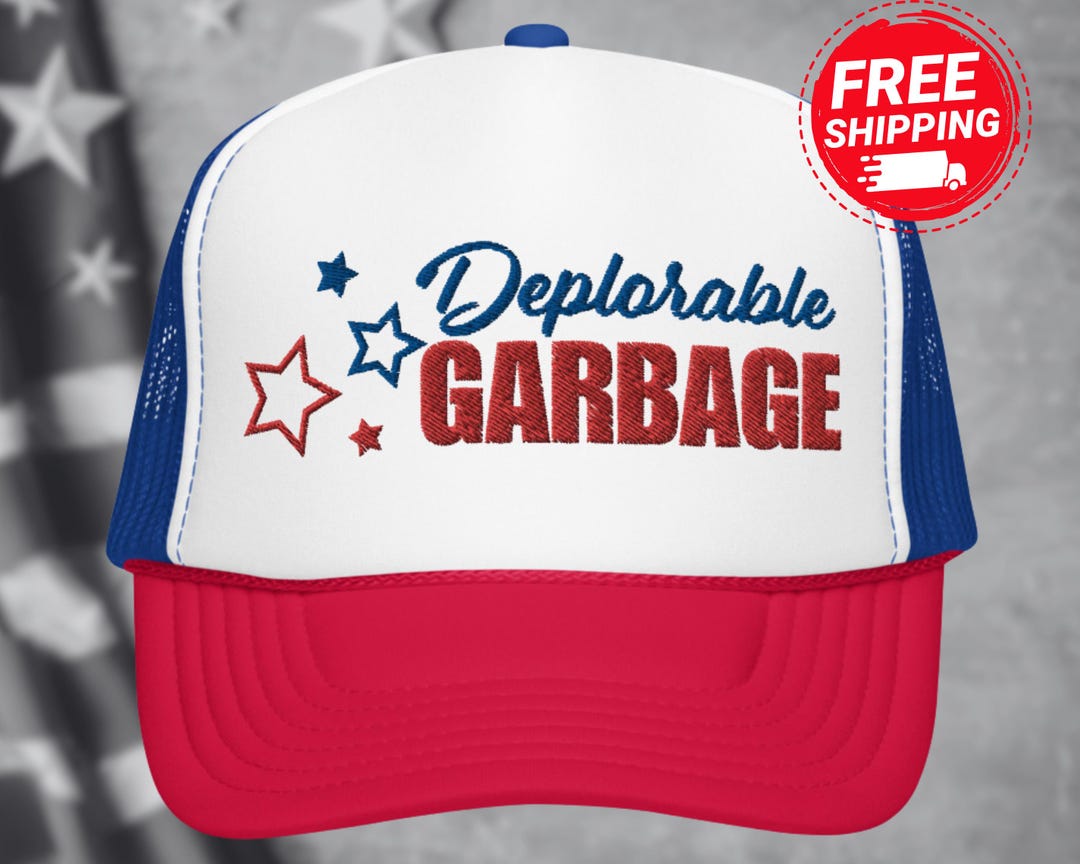 Trump 2024 DEPLORABLE GARBAGE Hat Foam Trucker Hat Trump Vance 2024 Hat ...