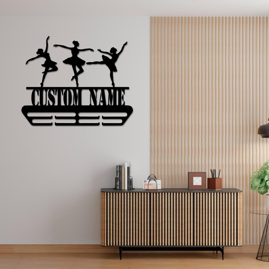 Ballet Medal Hanger With Custom Monogram Name Metal Sign, Personalized ...