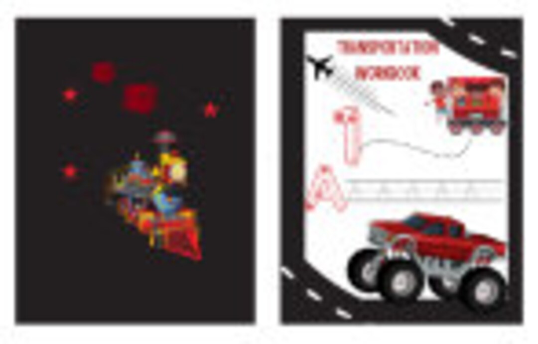 Transportation Workbook:letters, Numbers Tracing for Kids Ages 3-5 ...