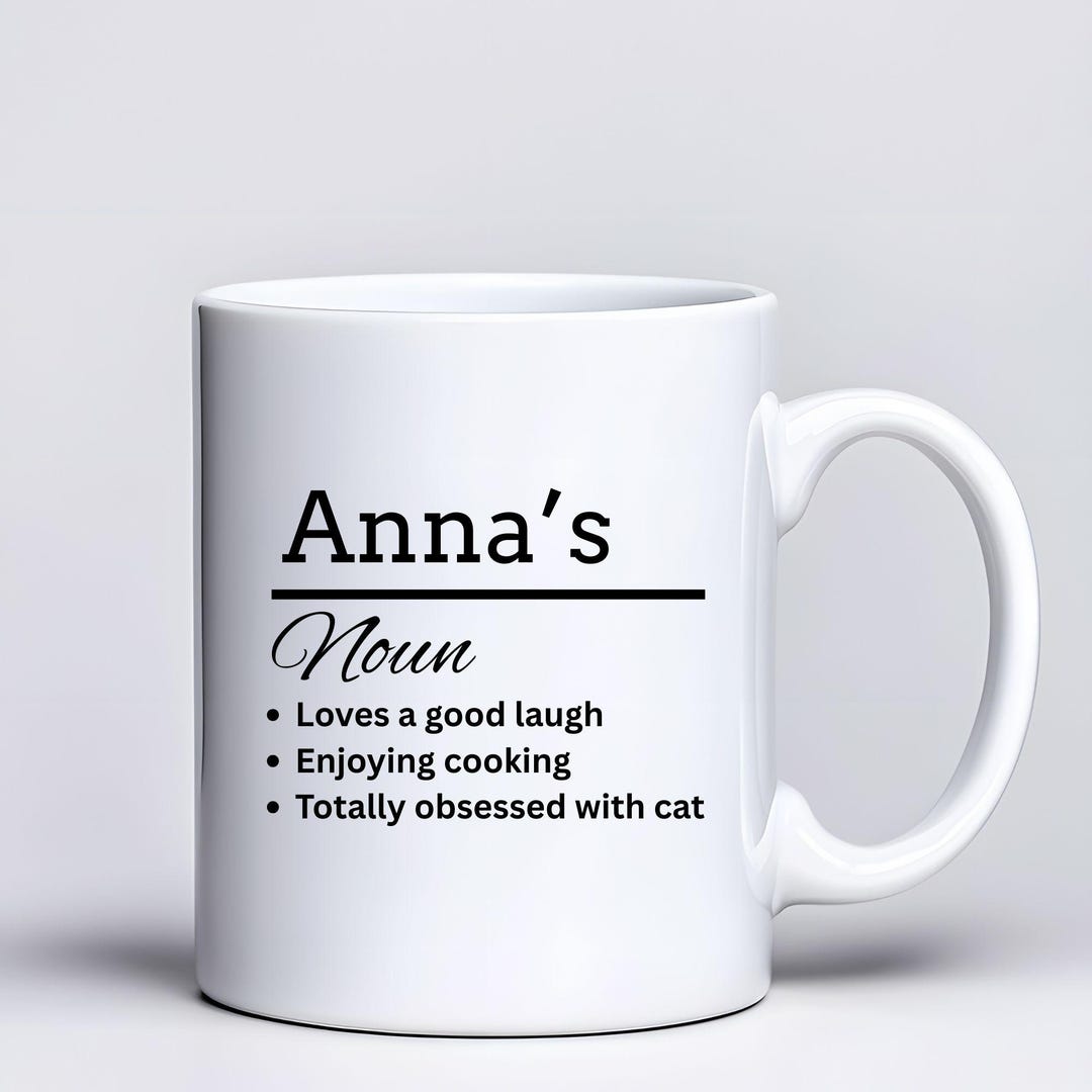 Personalised Name Definition Mug | Laser Engraved White 11oz Mug ...