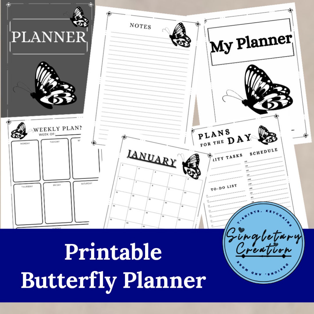 Printable A4 Butterfly Planner - Etsy