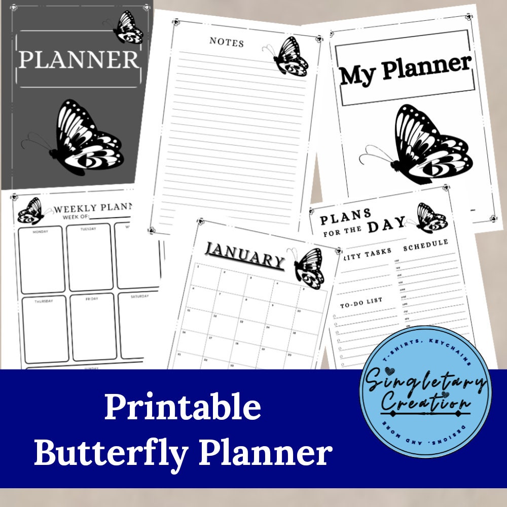 Printable A4 Butterfly Planner - Etsy