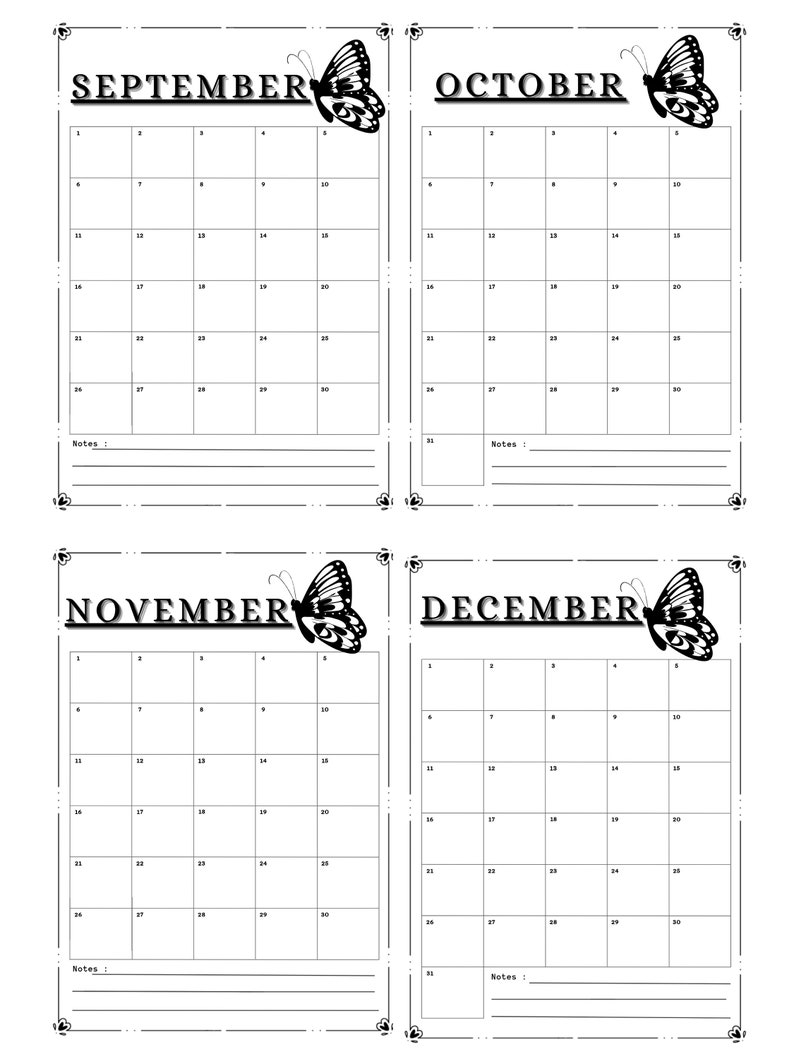 Printable A4 Butterfly Planner - Etsy