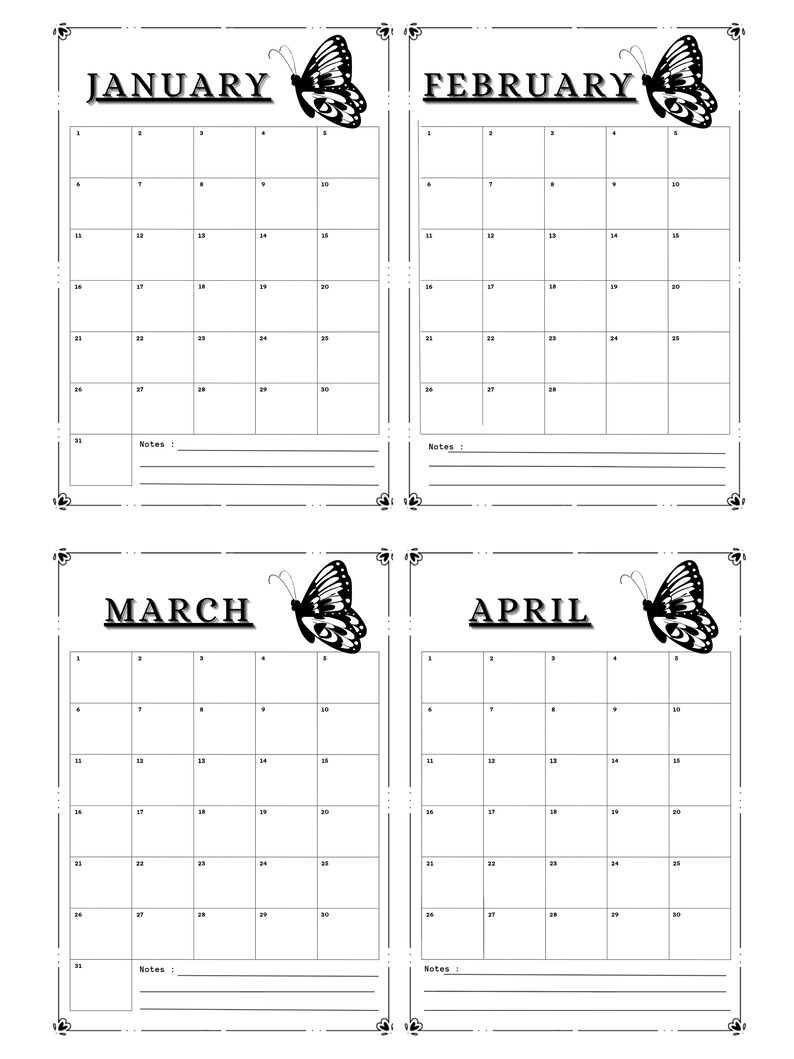 Printable A4 Butterfly Planner - Etsy