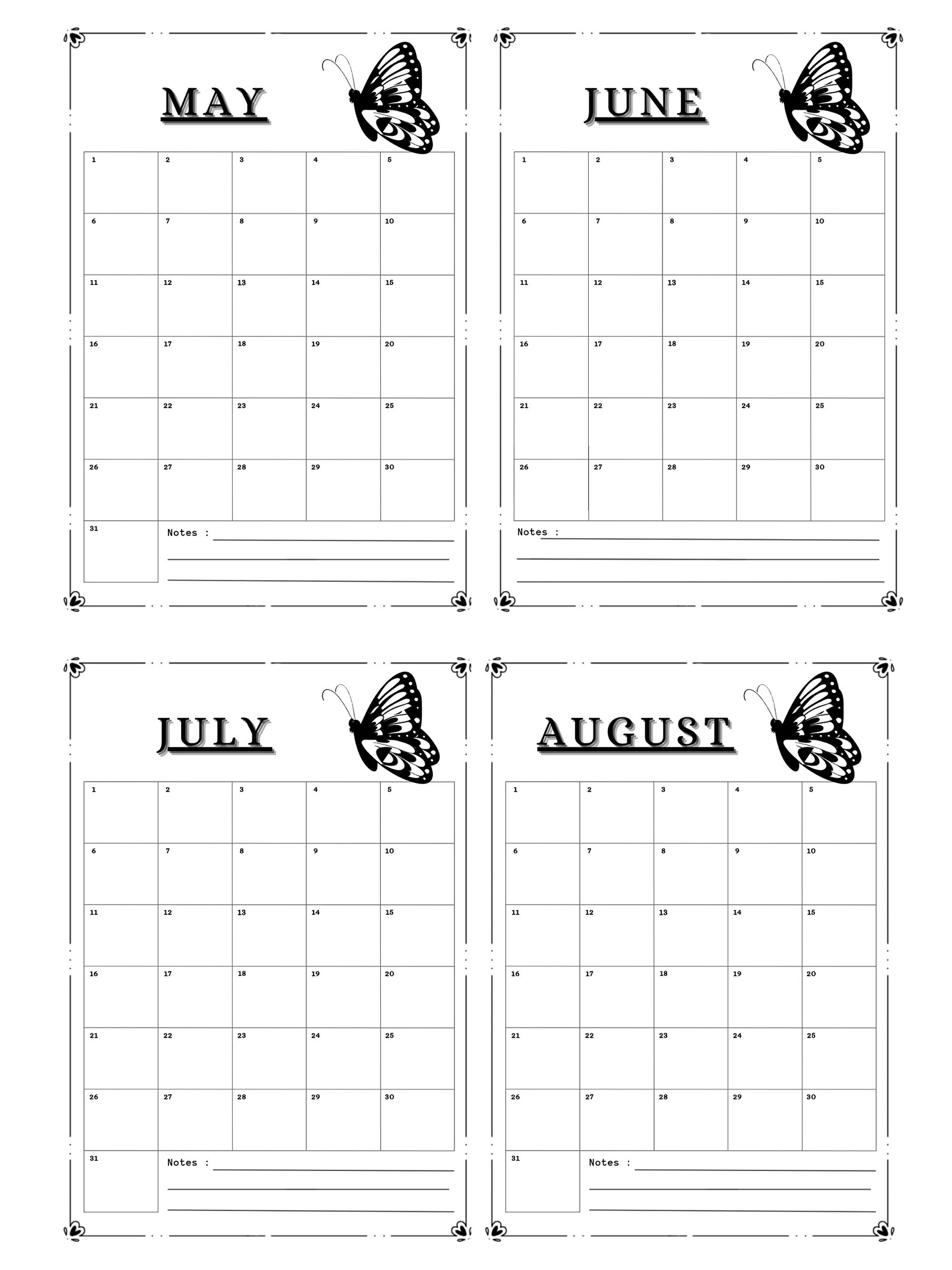 Printable A4 Butterfly Planner - Etsy