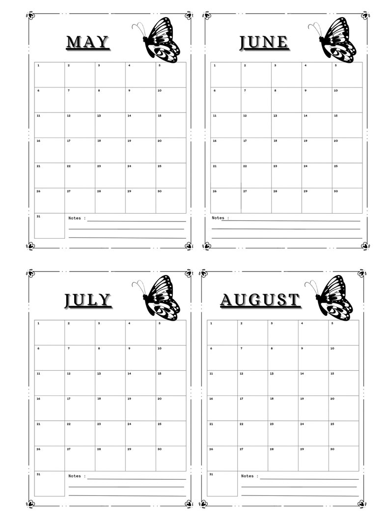 Printable A4 Butterfly Planner - Etsy