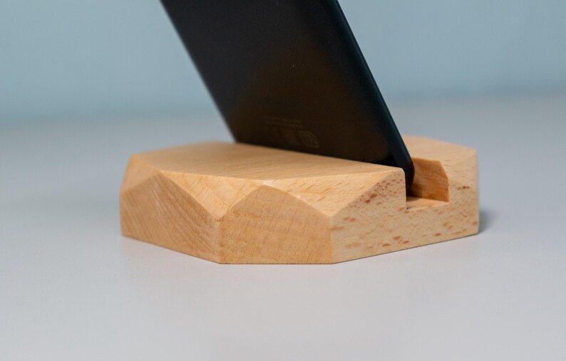 Wood Phone Stand - Stylish Desk Organizer and iPhone Holder - Perfect ...
