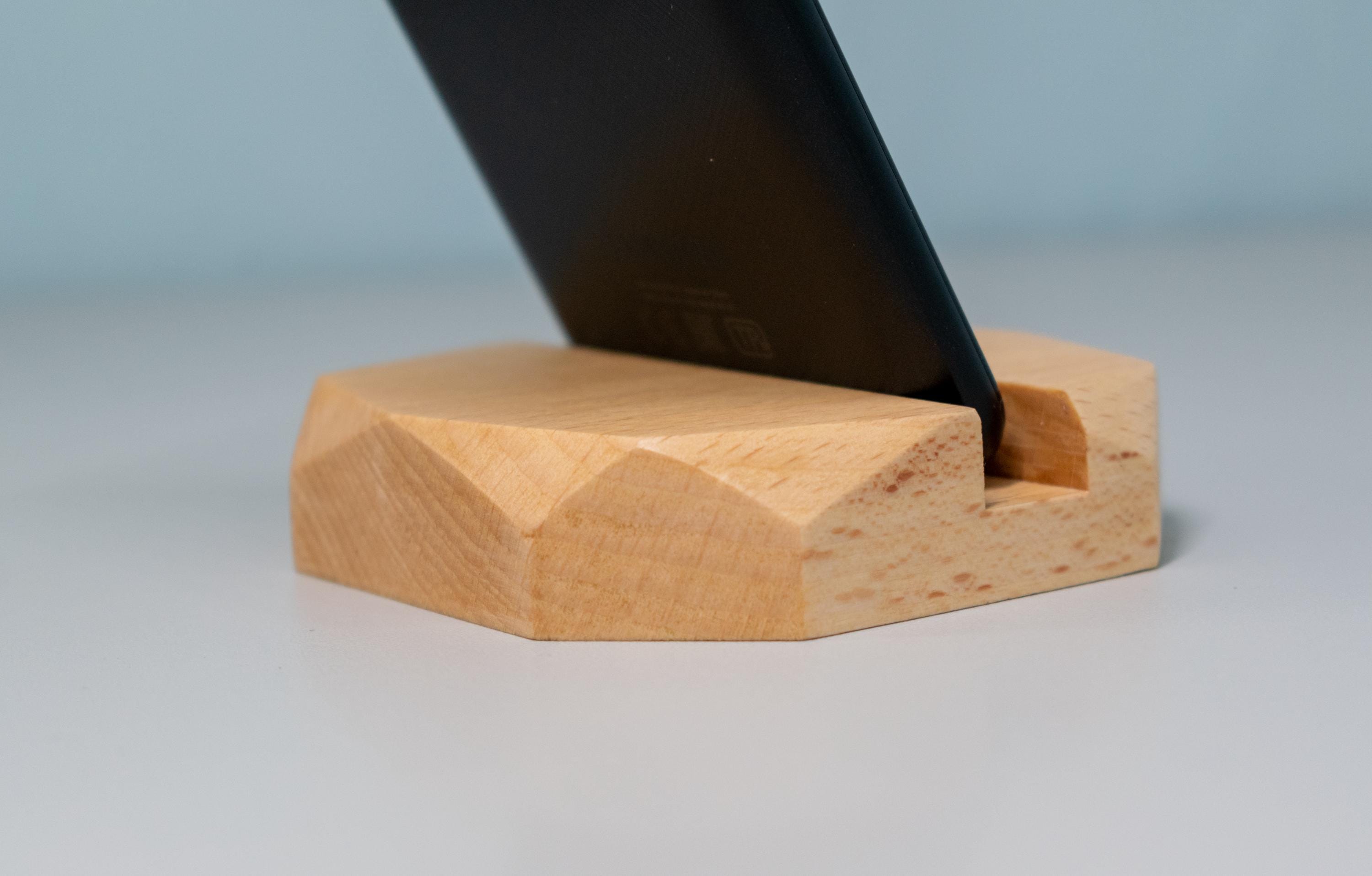 Wood Phone Stand - Stylish Desk Organizer and iPhone Holder - Perfect ...