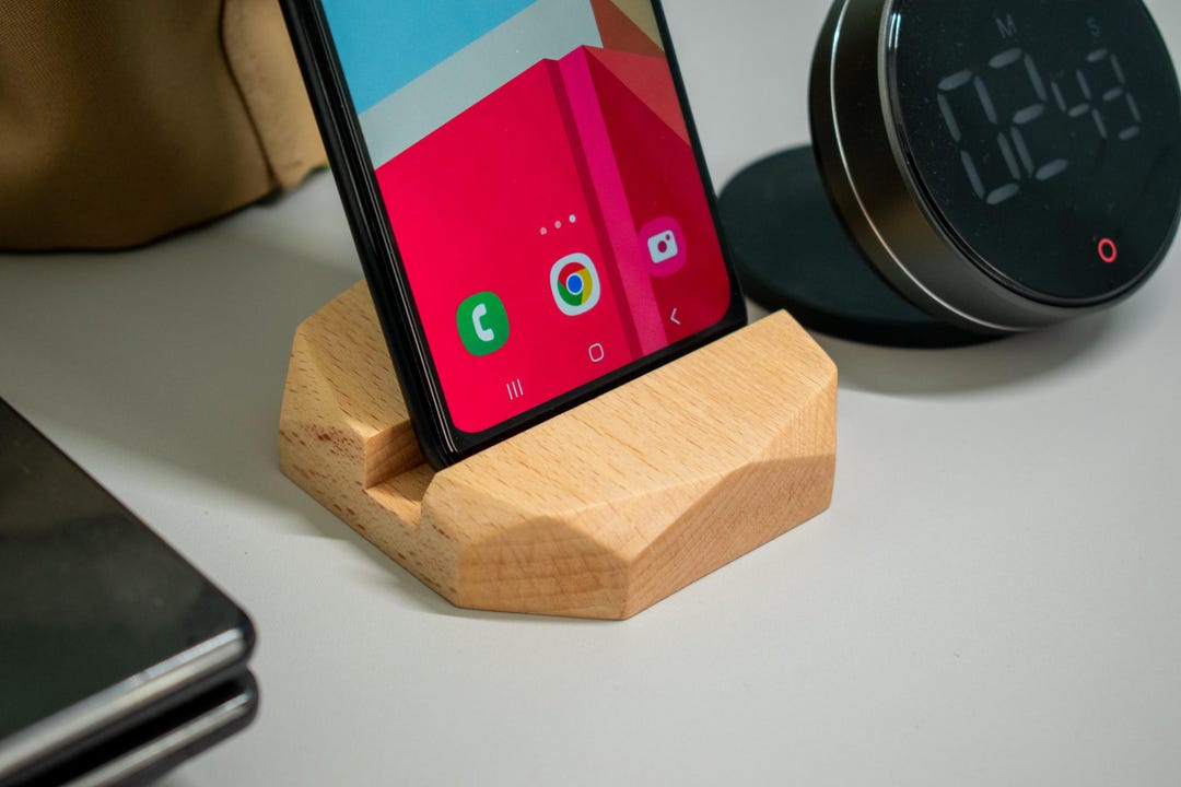 Wood Phone Stand - Stylish Desk Organizer and iPhone Holder - Perfect ...