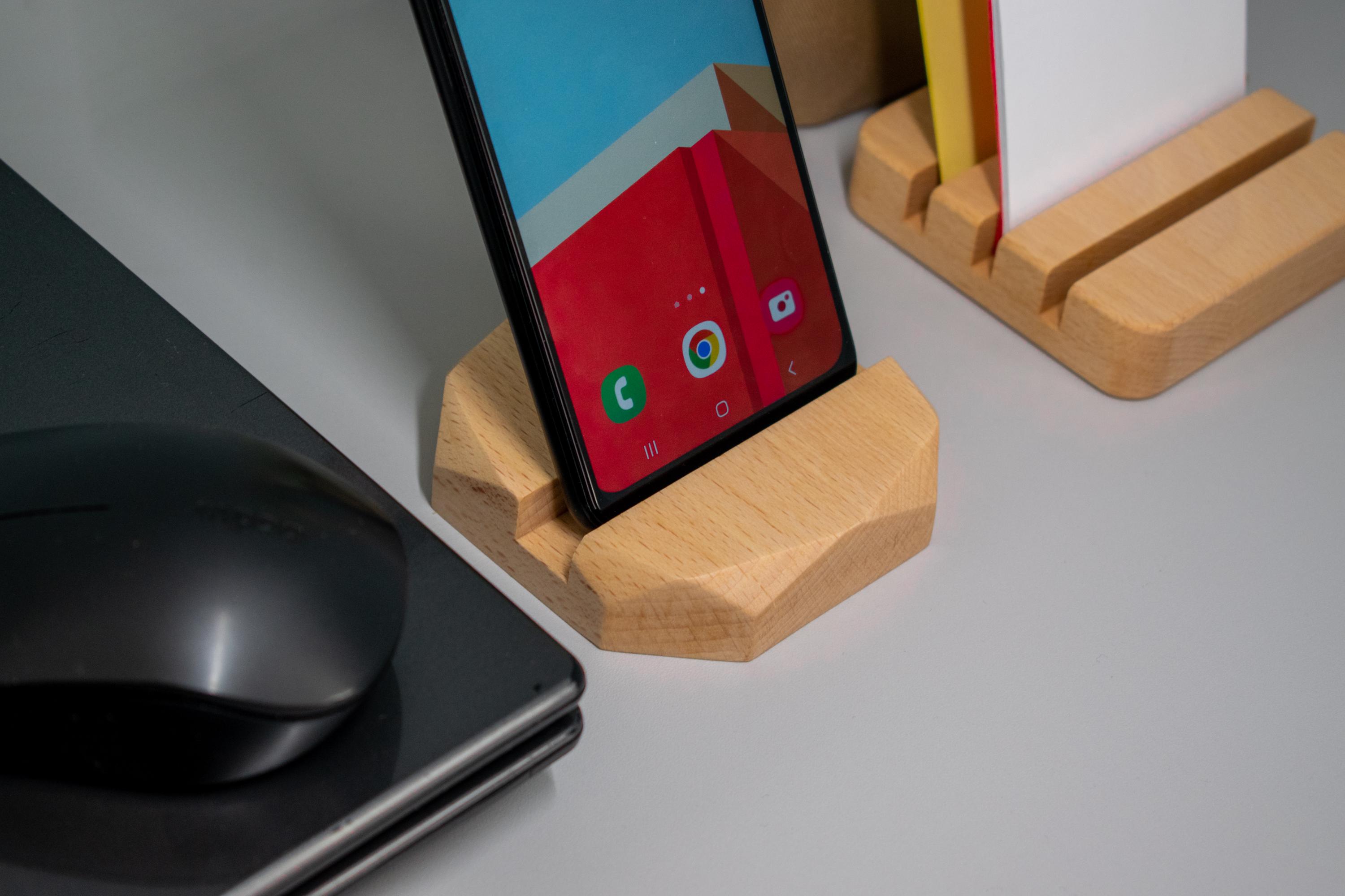Wood Phone Stand - Stylish Desk Organizer and iPhone Holder - Perfect ...