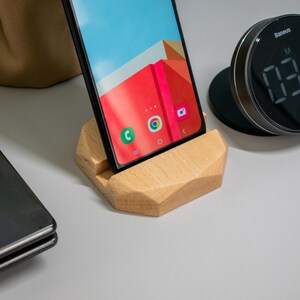 Wood Phone Stand - Stylish Desk Organizer and iPhone Holder - Perfect ...