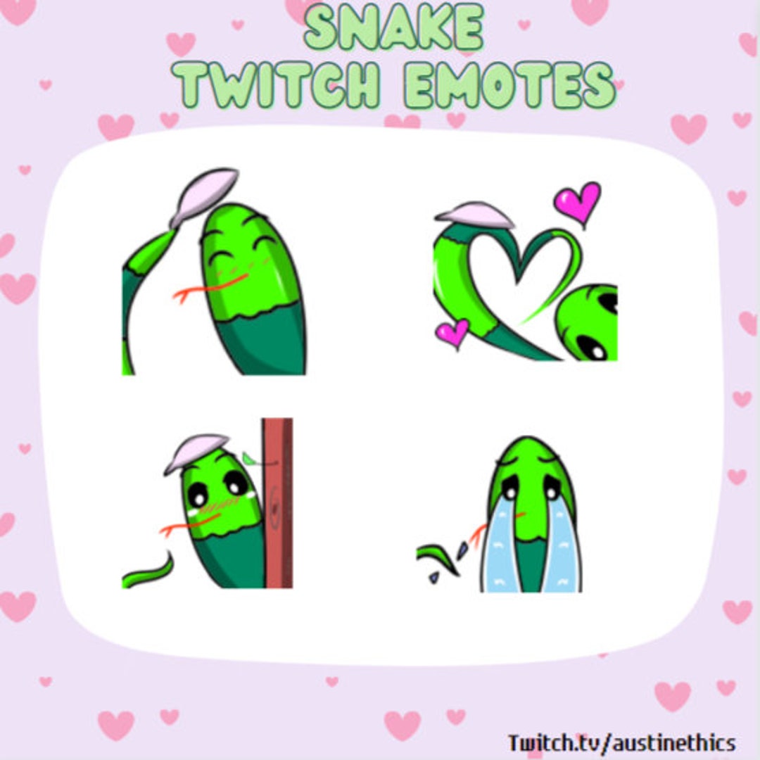 Twitch Emotes Cute Snake Emotes Pack of 4 , Digital Art, Animaed ...