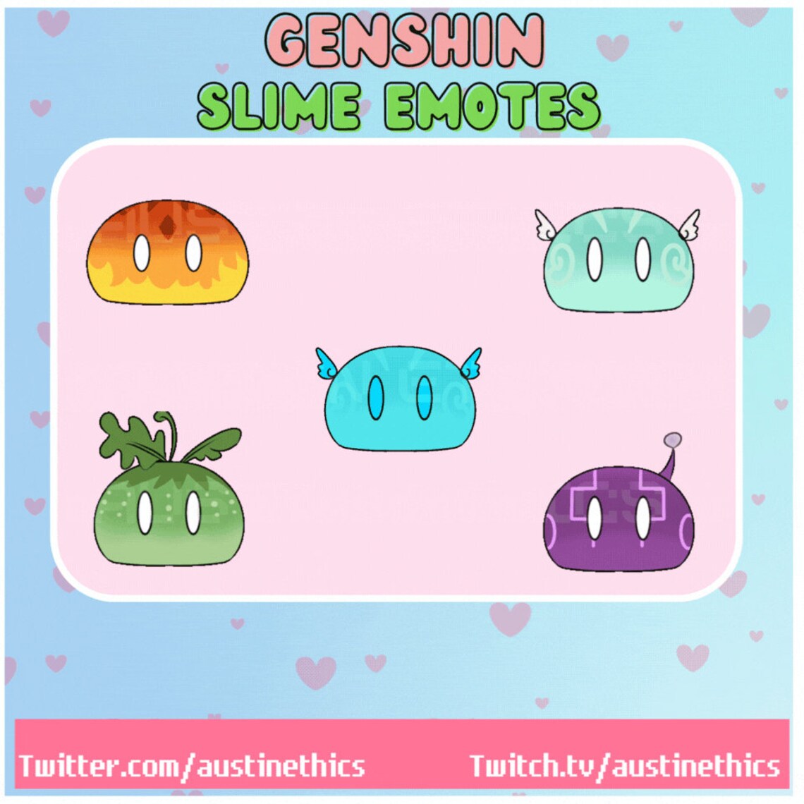 Twitch Animated Emotes Slime Emotes Pack of 5 , Digital Art, Animaed ...