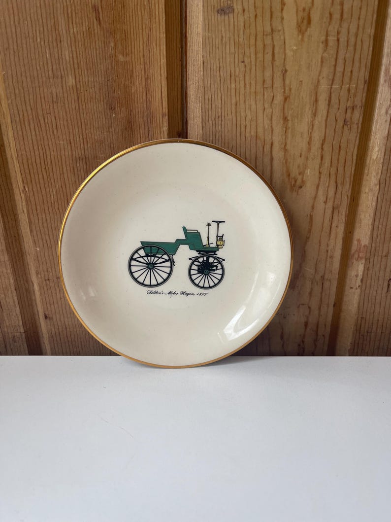 Vintage Harkerware Collector Plate - “selden’s Motor Wagon 1877” - Gold ...
