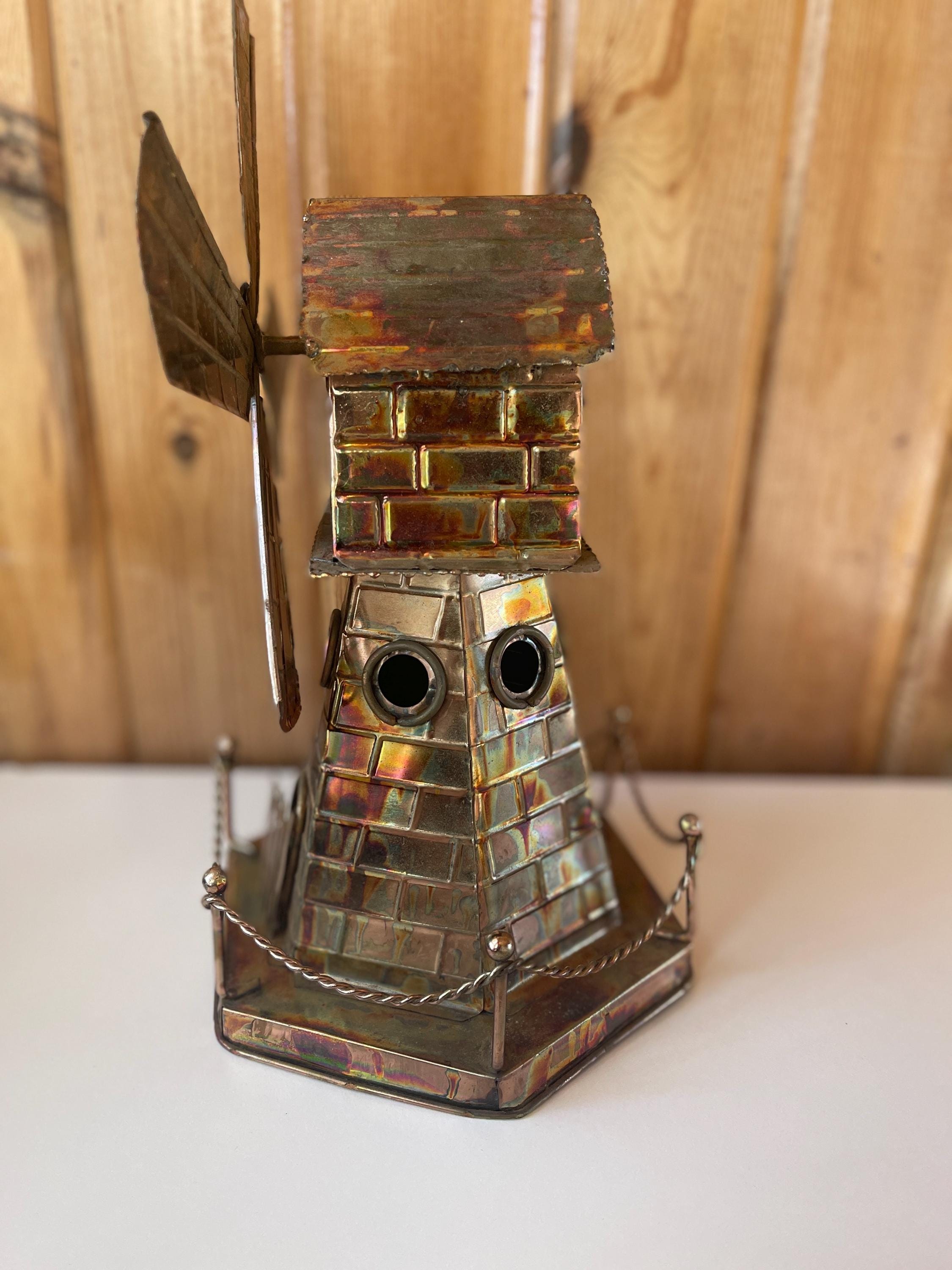 Vintage Copper Tin Windmill Music Box - Etsy