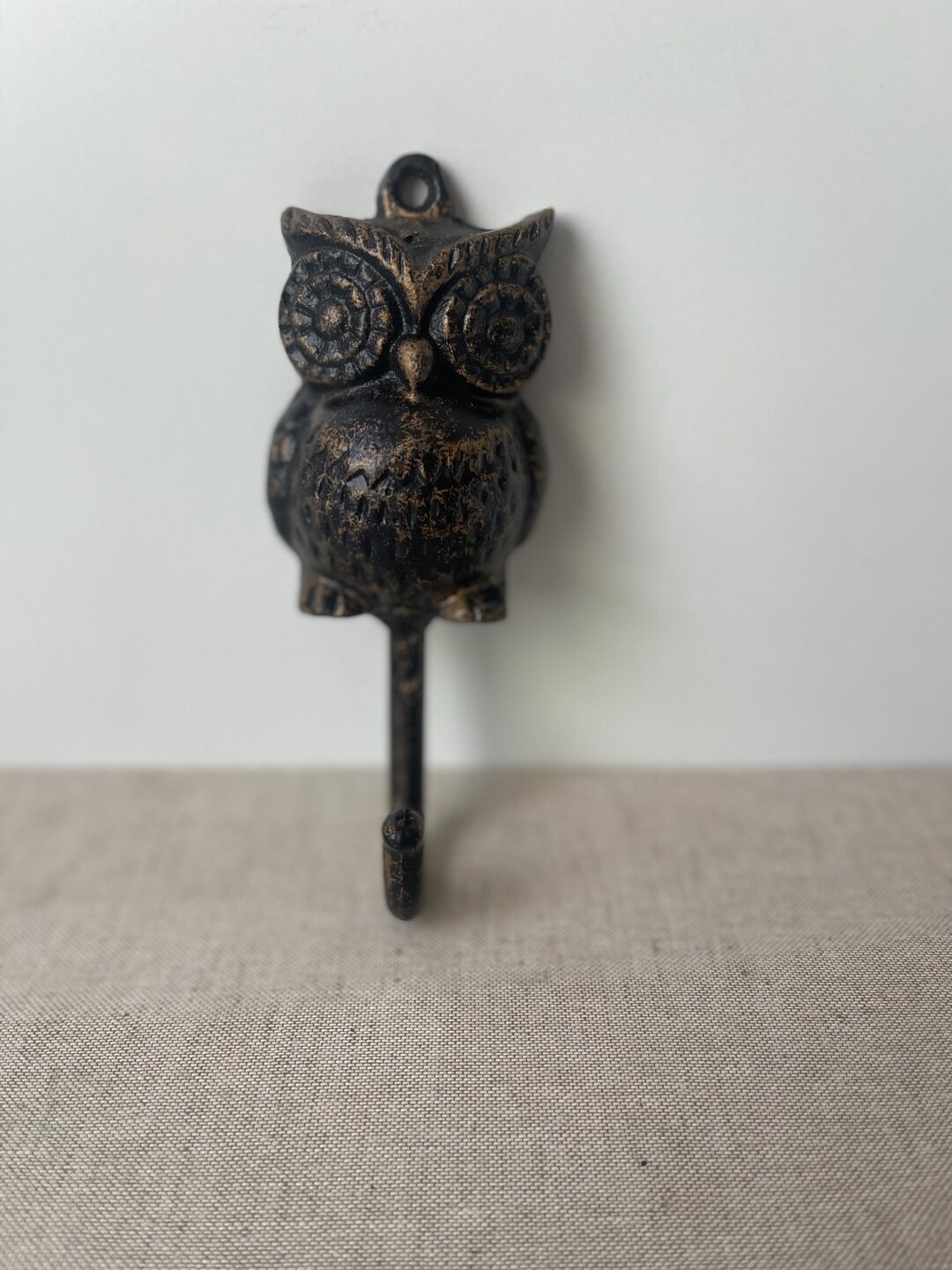 Vintage Cast Iron Owl Wall Hook- Rustic Cast Iron Owl Wall Hook ...