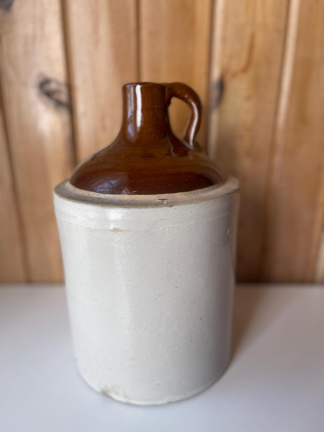 Vintage Shoulder Jug. Vintage Whiskey Jug. Stoneware Shoulder Jug. Two ...