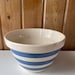 Vintage Triple Blue Striped Pottery Bowl. Made in England No. 30 - Etsy