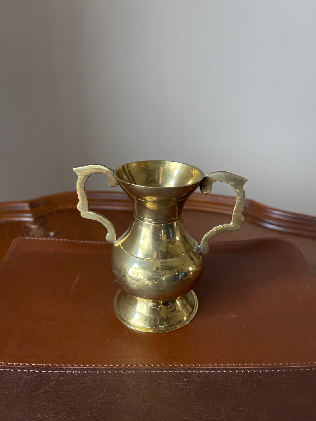Vintage Solid Brass Miniature Vase - Etsy