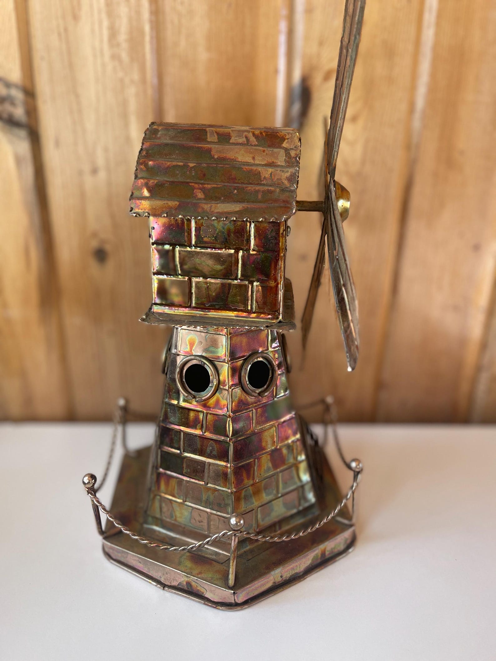 Vintage Copper Tin Windmill Music Box - Etsy
