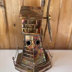 Vintage Copper Tin Windmill Music Box - Etsy