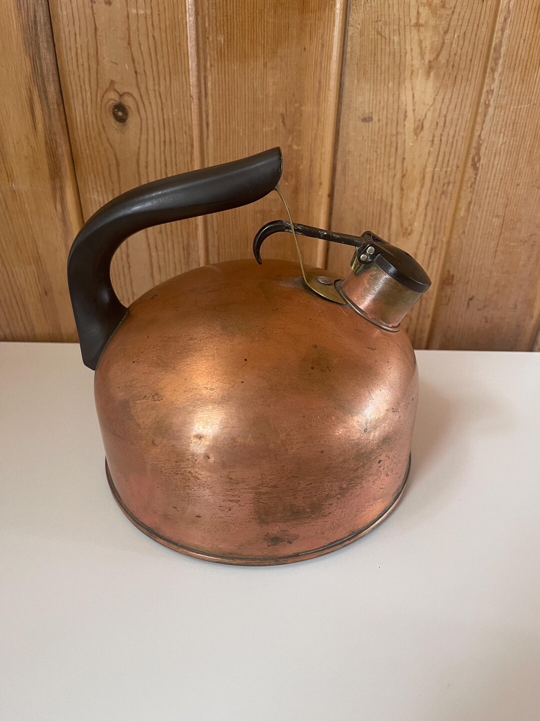 RARE Vintage Copper Tea Pot. Antique Copper Tea Pot. Functioning Copper Tea Pot. Copper Kettle ...