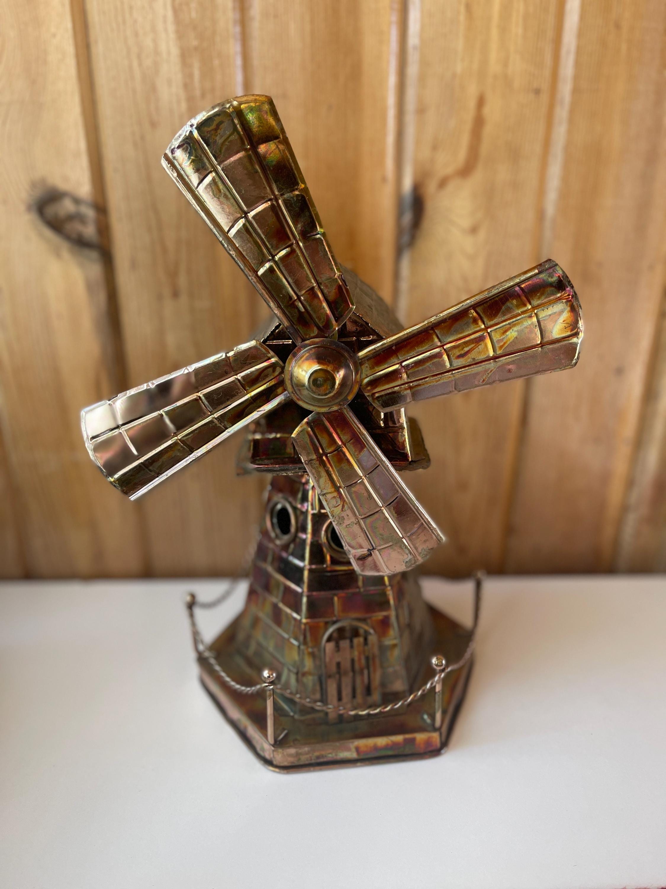 Vintage Copper Tin Windmill Music Box - Etsy