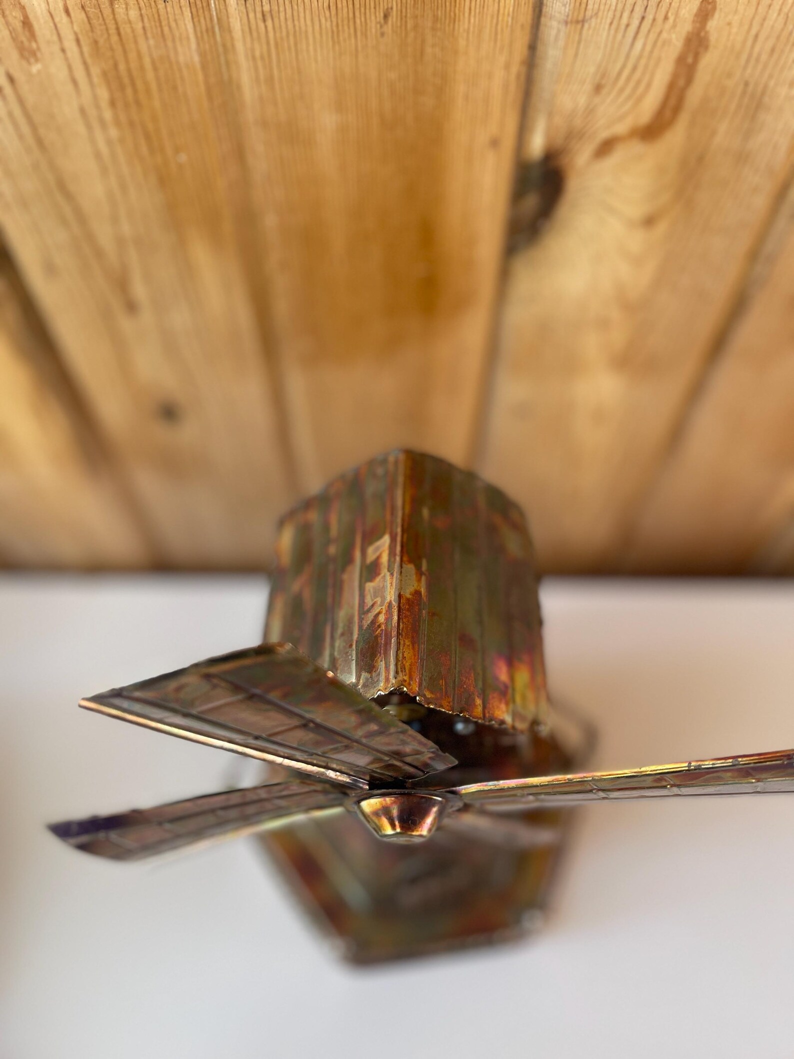 Vintage Copper Tin Windmill Music Box - Etsy