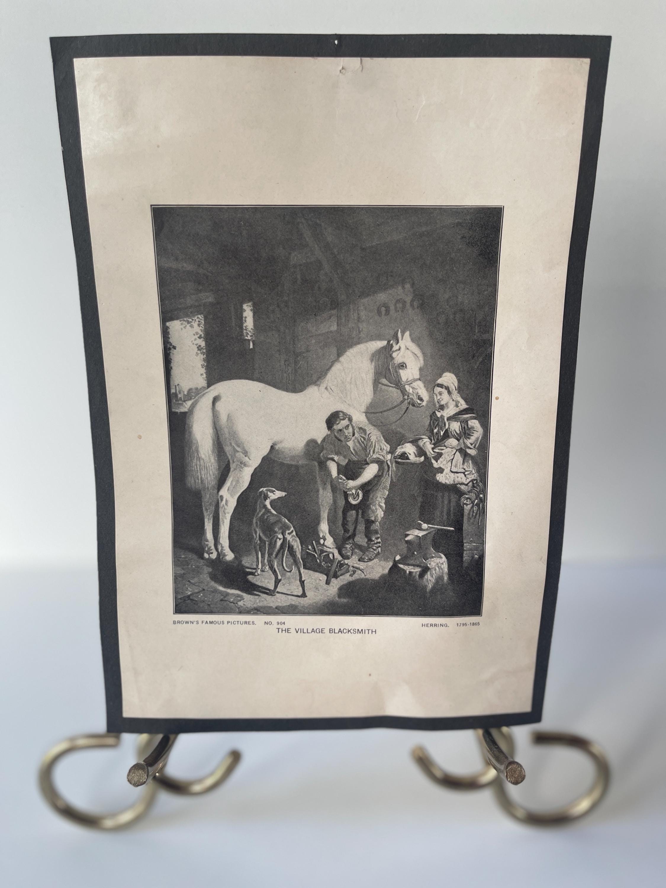 Antique “the Village Blacksmith” Print – Brown’s Famous Pictures No ...