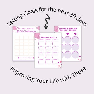 30-day Goal Setting Printable Planner, Habit Tracker, Vision Board ...