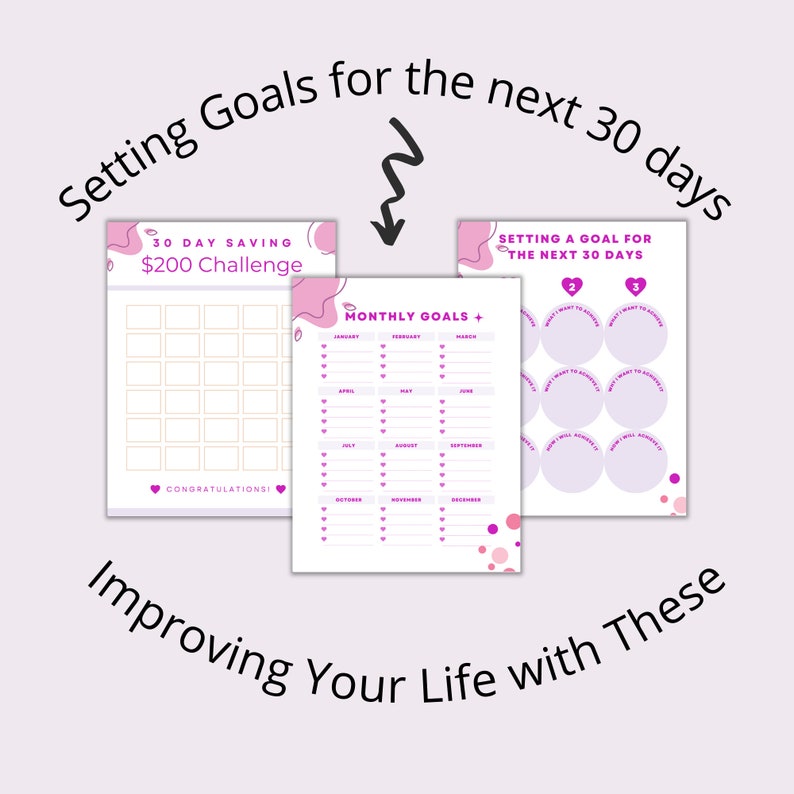 30-day Goal Setting Printable Planner, Habit Tracker, Vision Board ...