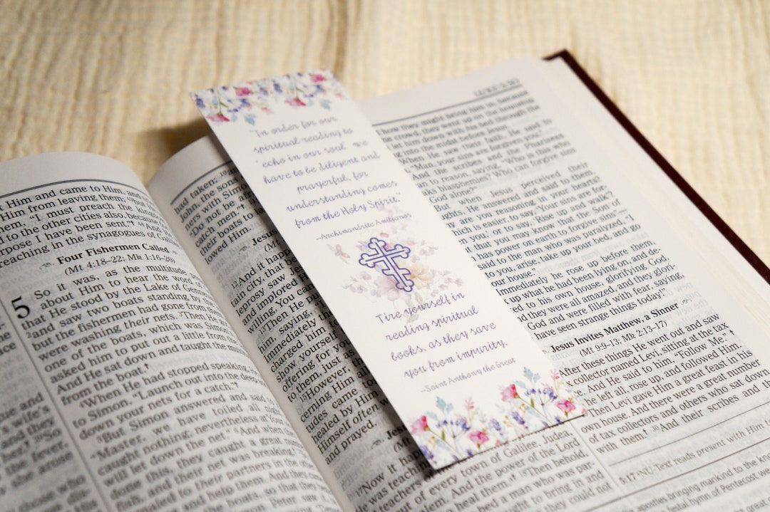 Orthodox Bookmark Floral Quotes - Etsy